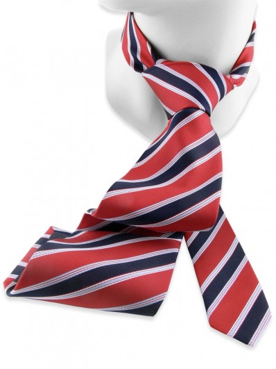 Stripe 190 - Cravate de type club 100% soie tissée, rayée bleue et ...