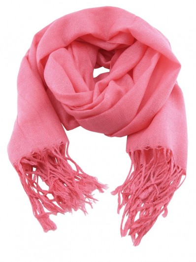 Scarf 260 - Écharpe Homme ou Femme en laine Pashmina de couleur rose ...