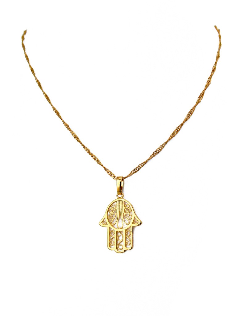 Collier pendentif main de Fatma en plaqué Or 18K Collier pendentif main de Fatma en plaqué Or 18K