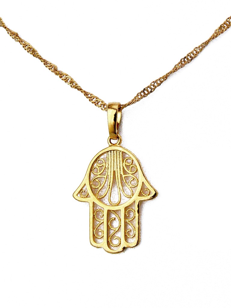 Collier pendentif main de Fatma en plaqué Or 18K Collier pendentif main de Fatma en plaqué Or 18K