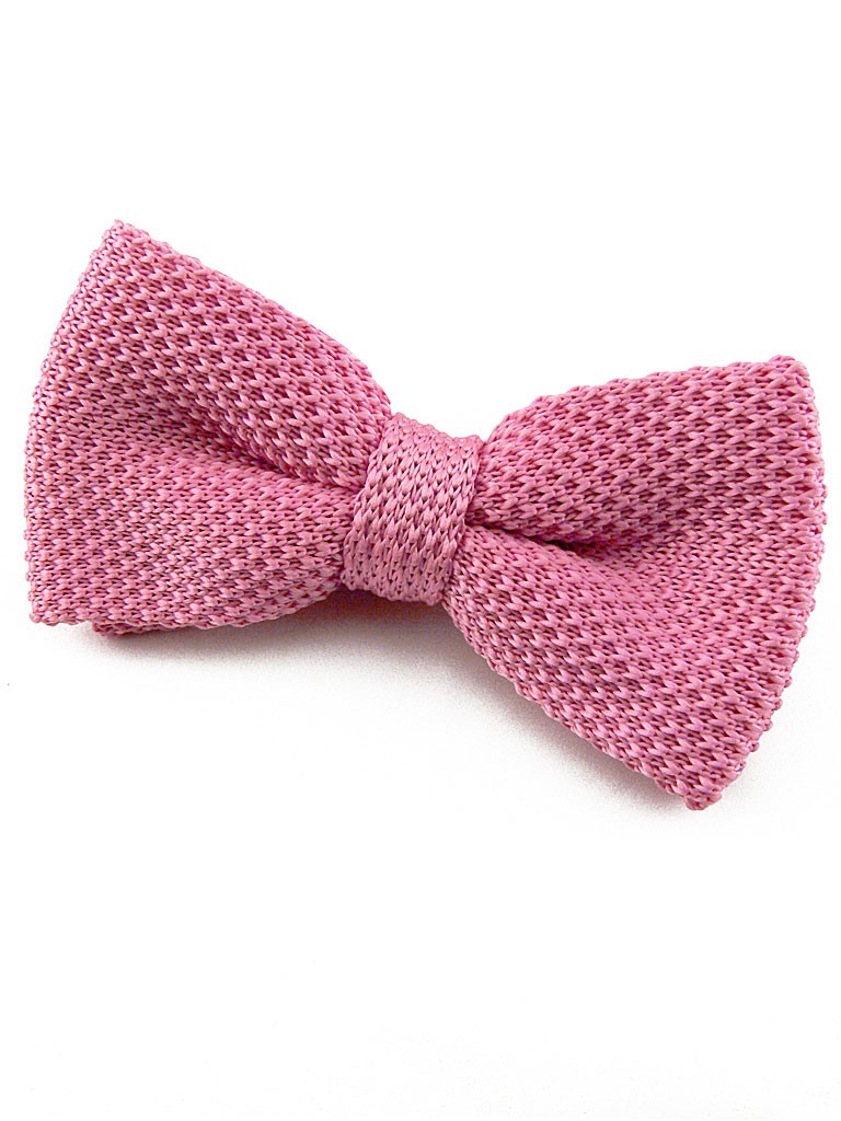 Noeud papillon tricot rose