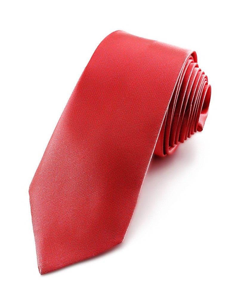 Cravate slim en satin uni rouge - Collection Dandy Boutique EDERTON